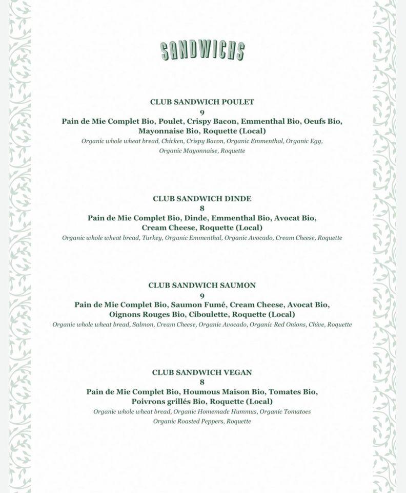 Menu at Woo Monaco restaurant, Monaco-Ville