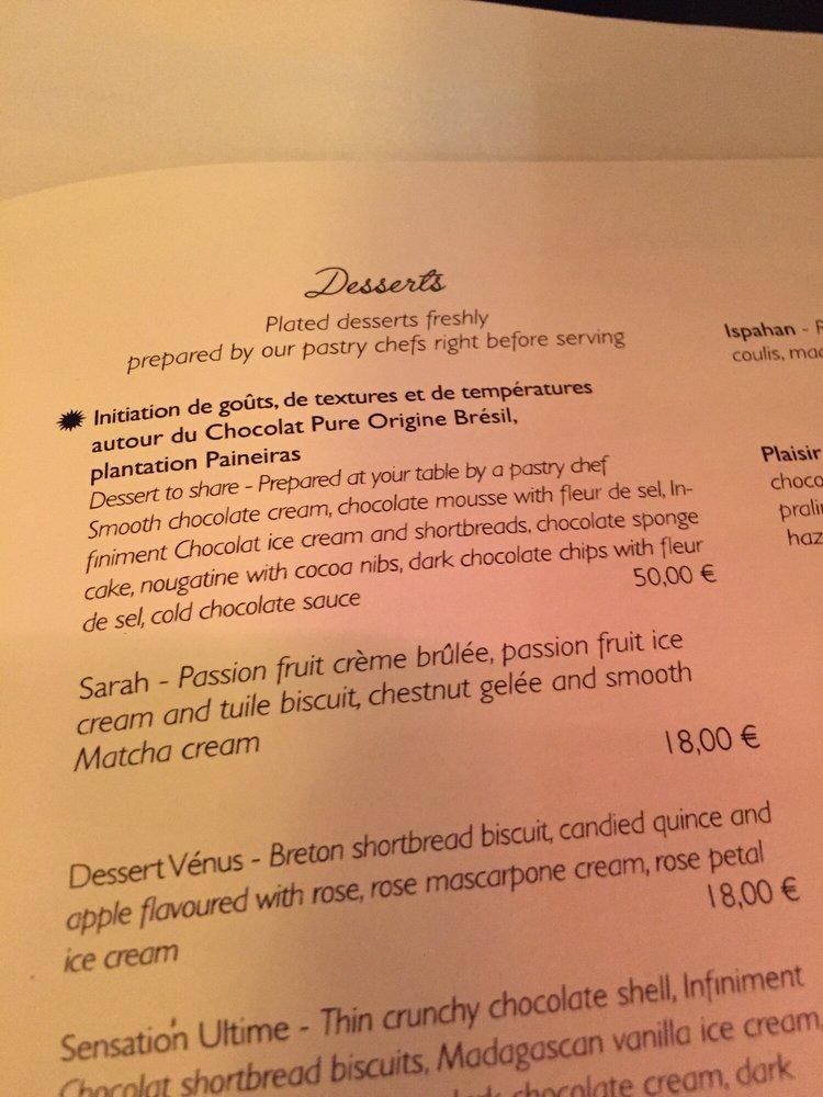 Menu at LE CAFÉ PIERRE HERMÉ, Paris, Pl. de la Résistance