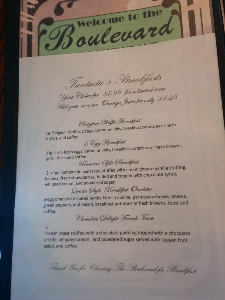Menu at Boulevard Family Restaurant, New Port Richey