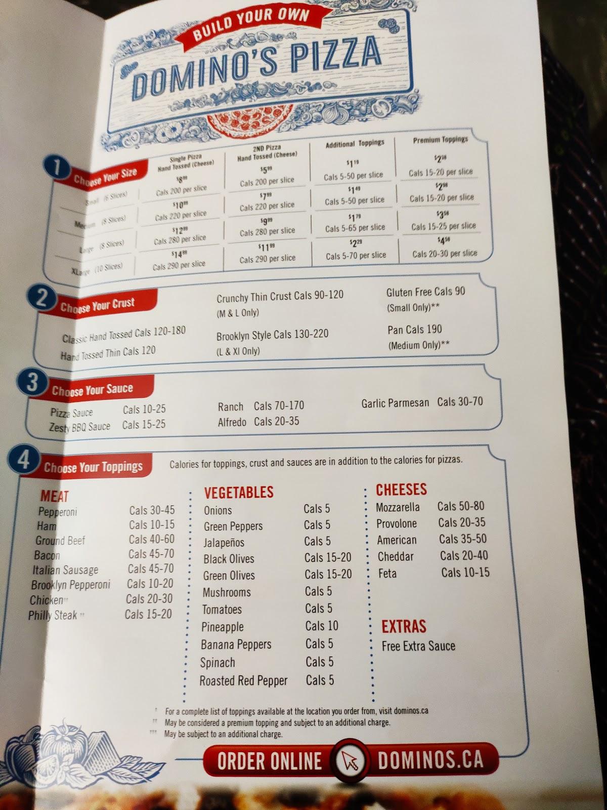 Menu at Domino's Pizza pizzeria, Sudbury, Regent St