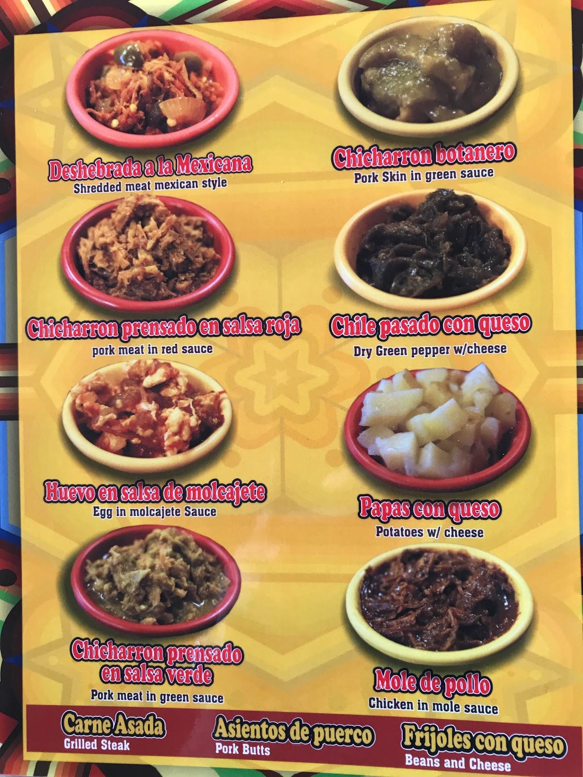 Menu at Gorditas Santiago 2 restaurant, Chicago, W 55th St