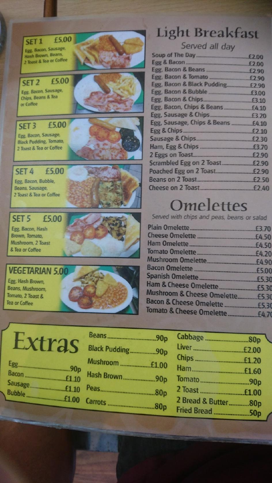 Menu at H.O.T Cafe, Herne Bay