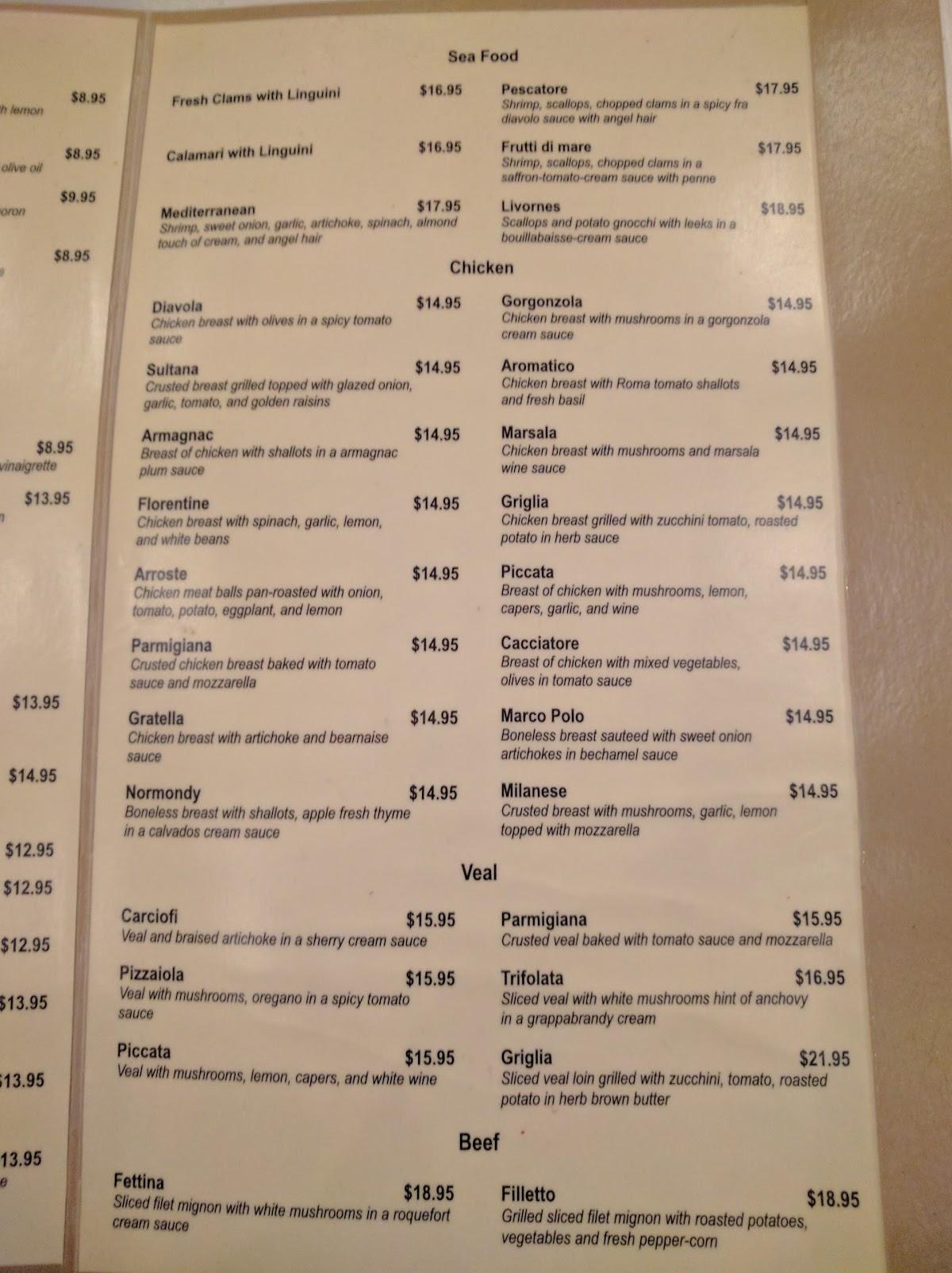 Menu at Caffe Gazelle restaurant, Huntington Beach