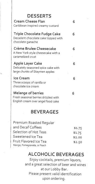 Menu at The Great American Grill at The Hilton Garden Inn restaurant ...