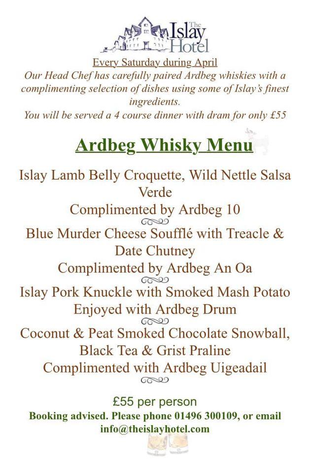 Menu at The Islay Hotel pub & bar, Port Ellen