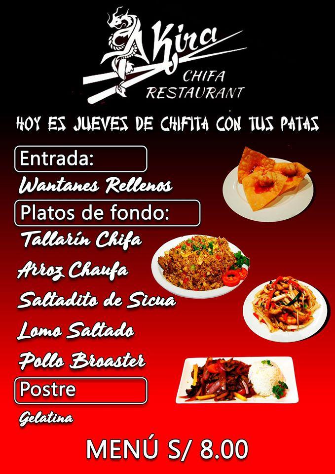 Menu at Akira Chifa Restaurant, Barranca