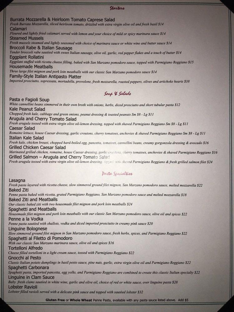 Menu at Trattoria Reggiano Italian Restaurant - Downtown Summerlin, Las ...