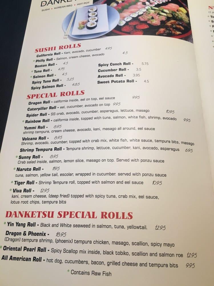 Menu at Danketsu restaurant, Orlando