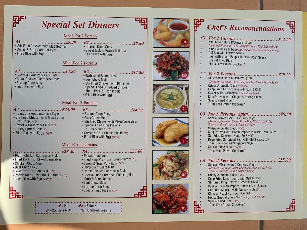 Menu at Yeung's Chinese Takeaway restaurant, Faversham