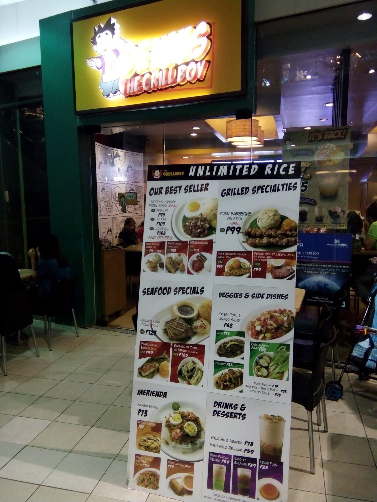 Menu at Dennis The Grill Boy restaurant, Pasay, 1 J.W. Diokno Blvd