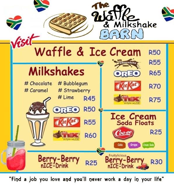 Menu at The BARN - Ashburton Tourism, Pietermaritzburg