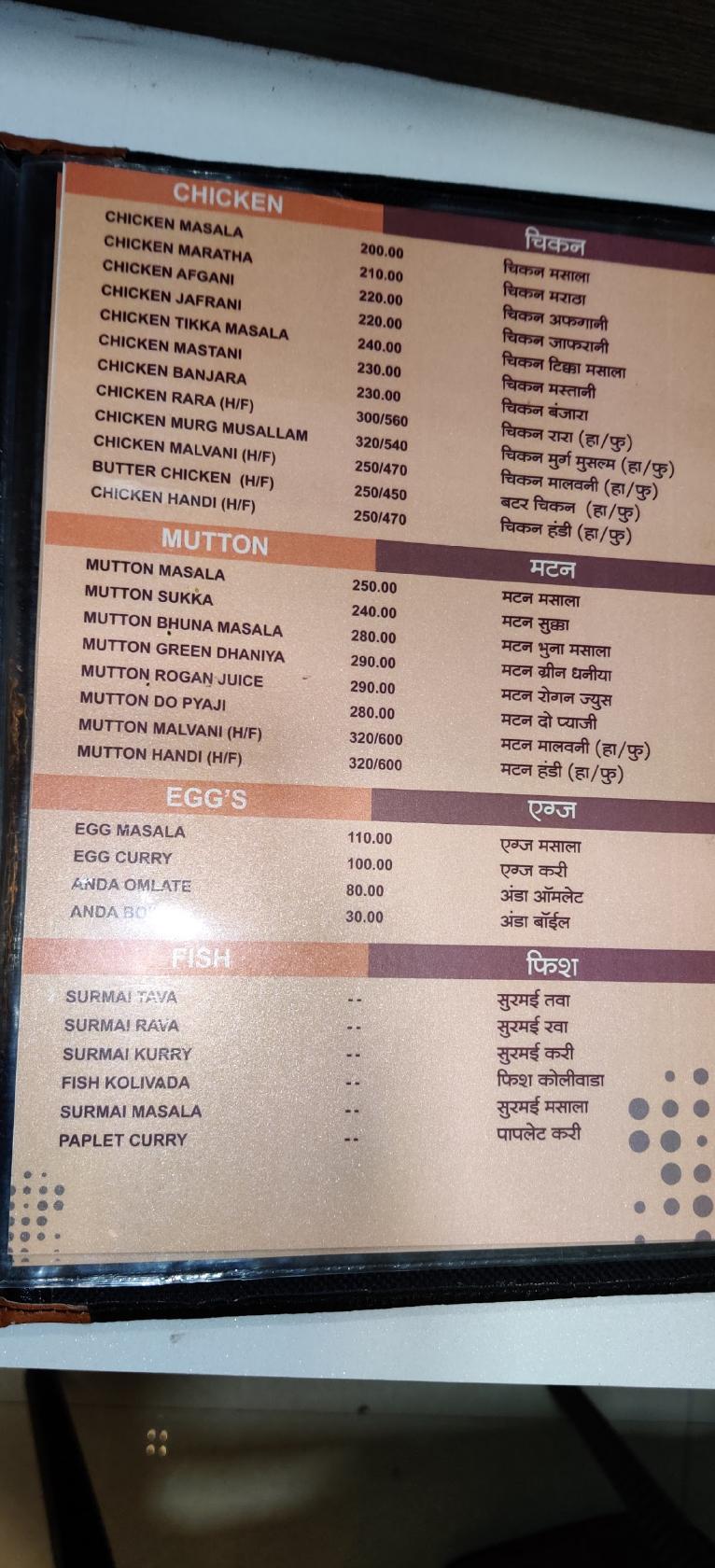 Menu at The Crown Restaurant, Tasgaon