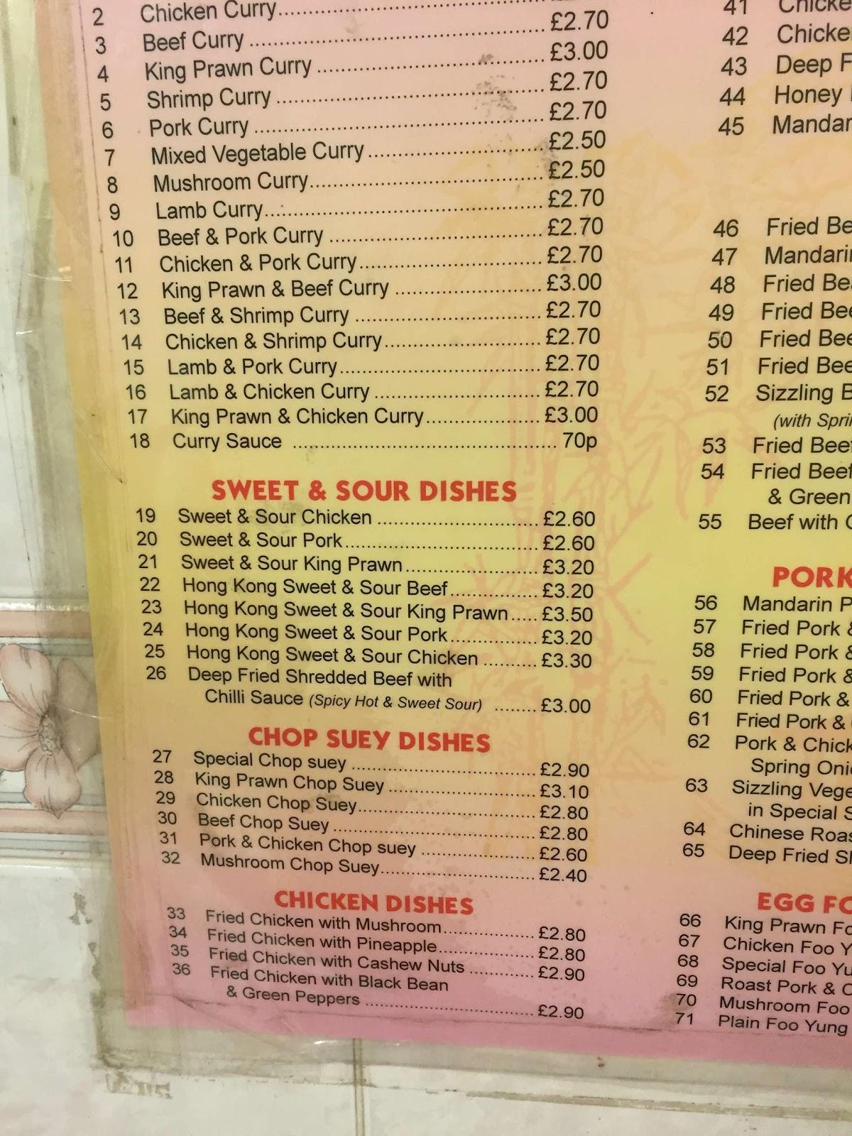 Menu at Kam Too fast food, Portsmouth