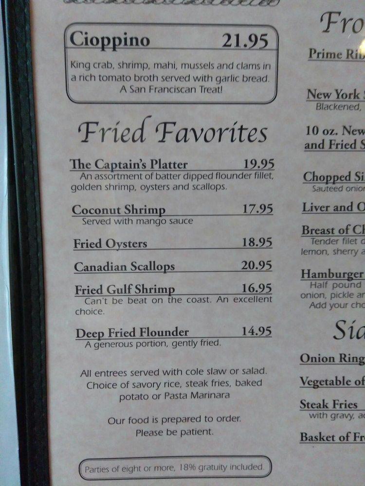 Menu at The Shack Riverfront Restaurant & Outback Tiki bar, Palm Bay