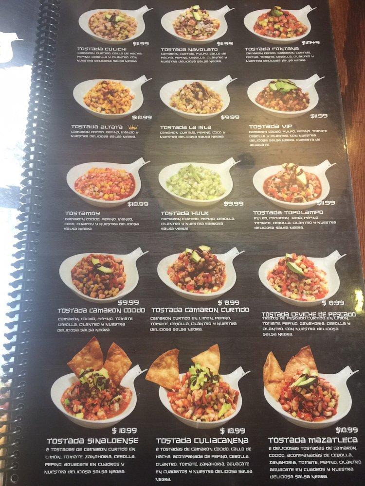 Menu at Culichi Town restaurant, Modesto