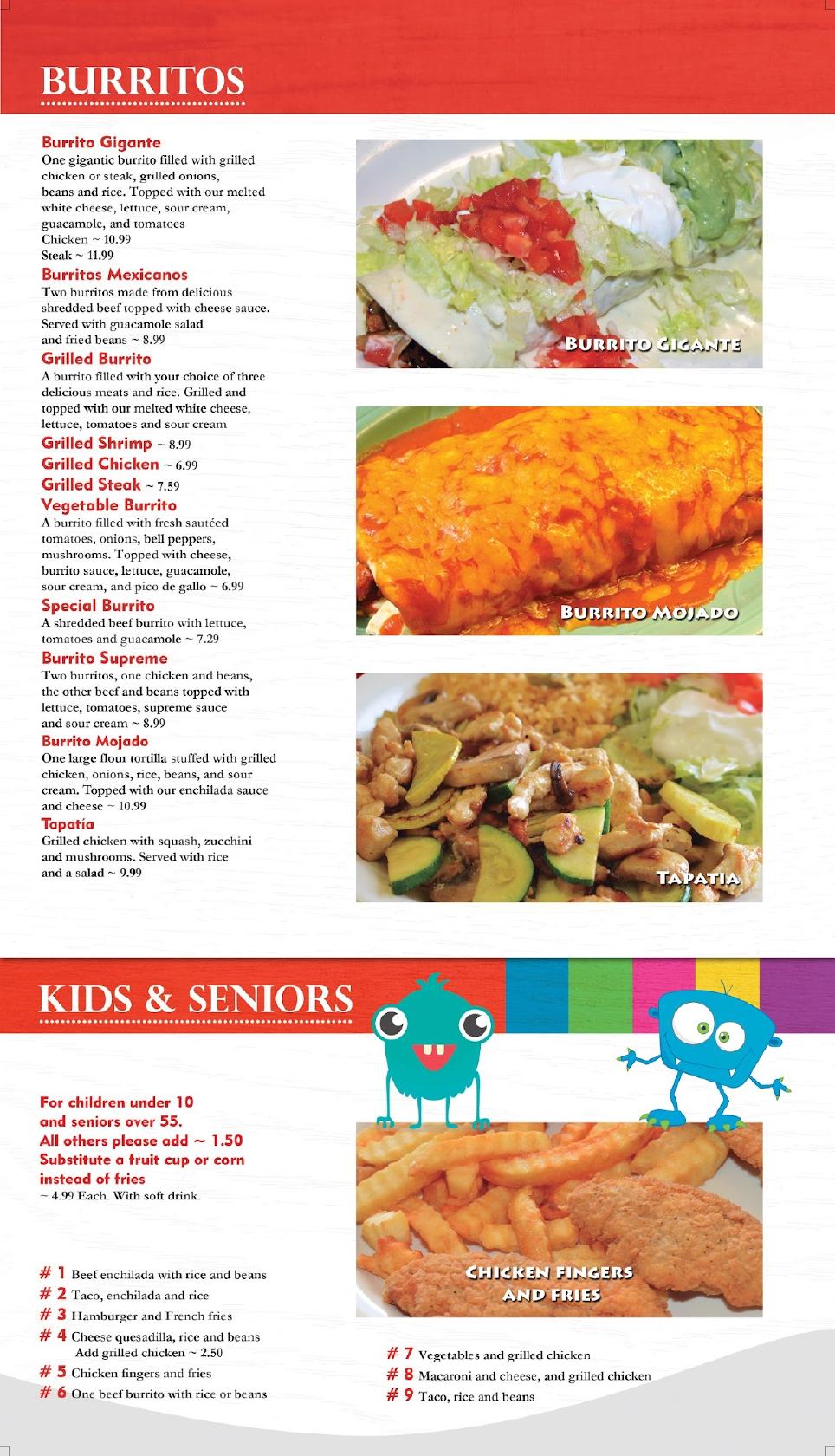 Menu at EL TRIO #2 restaurant, Ringgold