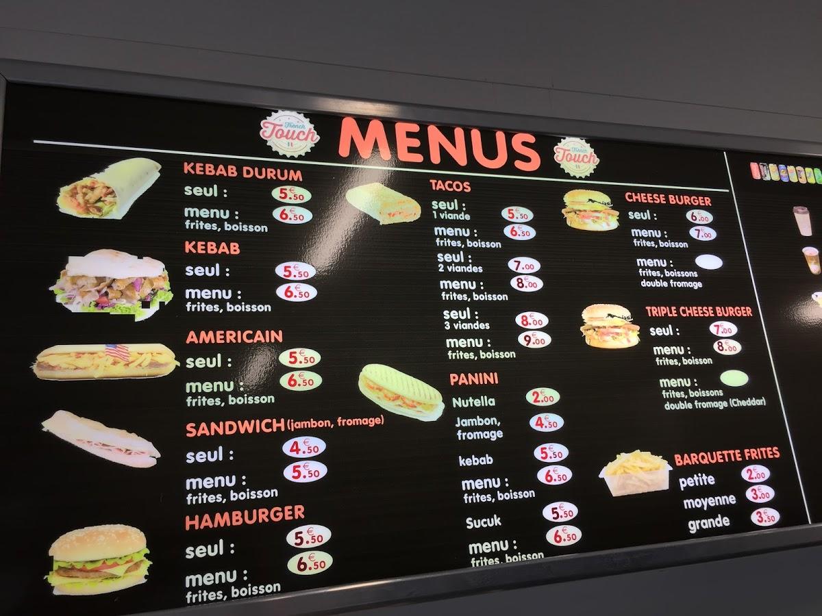 Menu at Kebab la french touch Döner kebab restaurant, Pessac