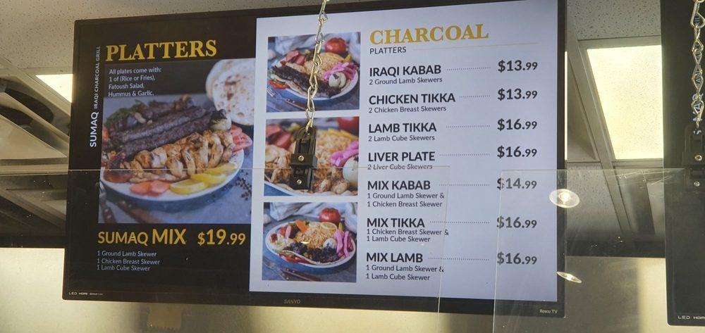 Menu at Sumaq Iraqi Charcoal Grill (Scarborough) BBQ, Toronto