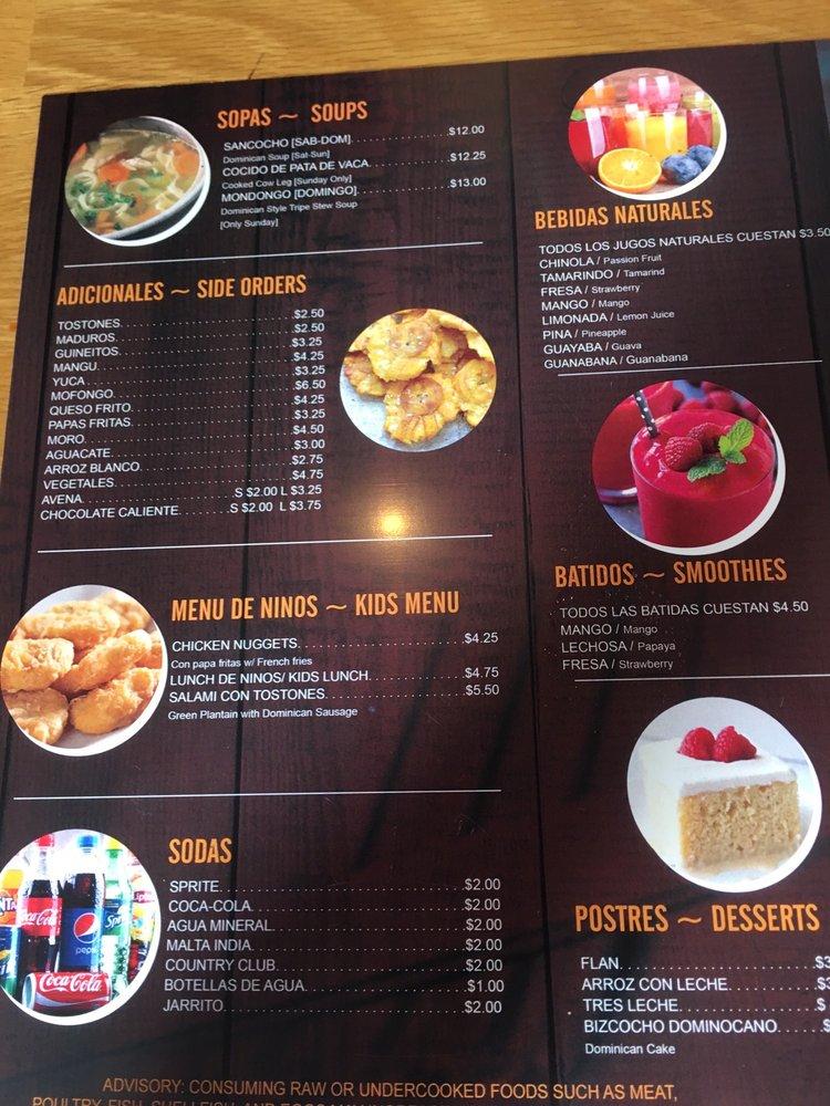 Menu at El Caldero Dominican Restaurant, Gainesville
