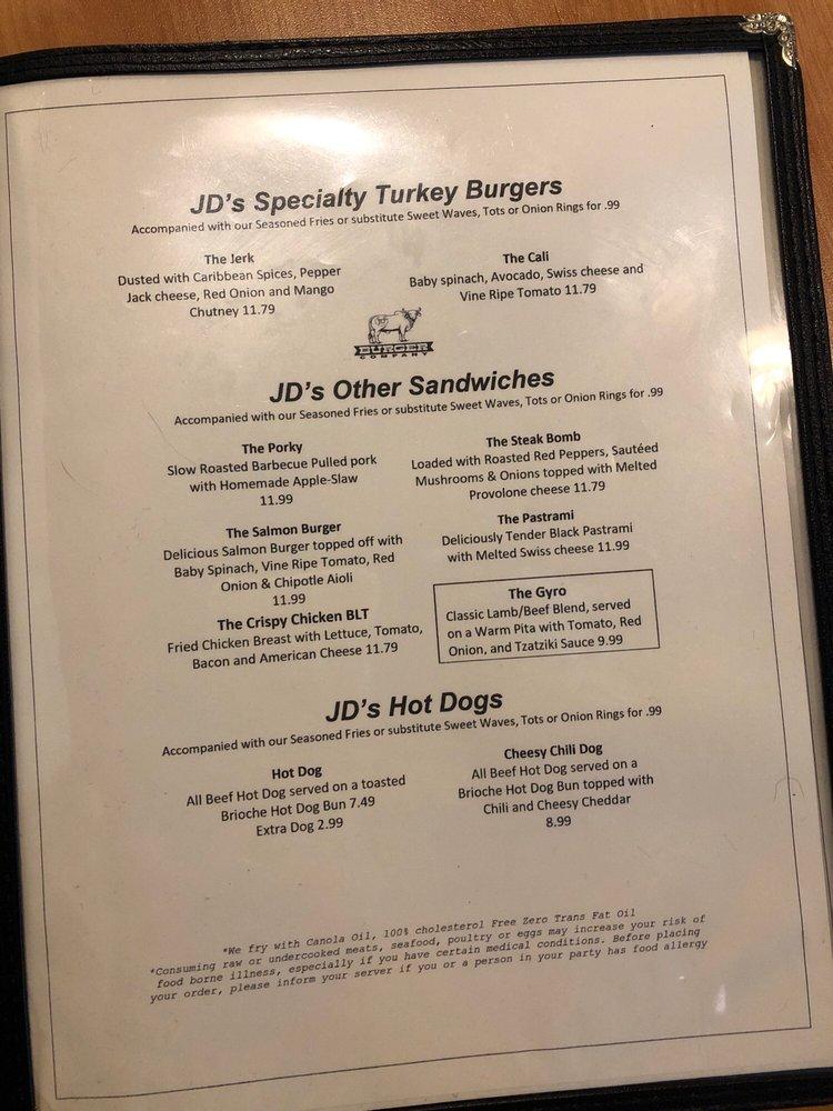 Menu at JD's Burger Co & Sushi restaurant, Sandwich