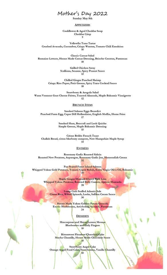 Menu at Millstone Restaurant, New London