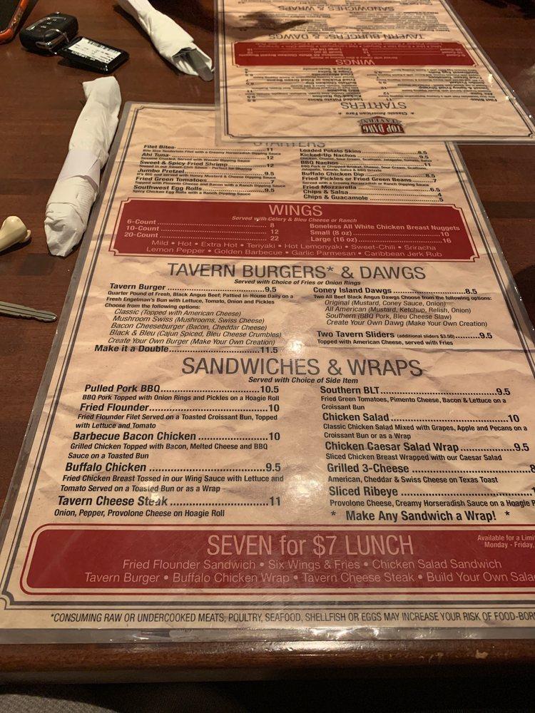 Menu at Top Dawg Tavern - Bethlehem, GA restaurant, Bethlehem