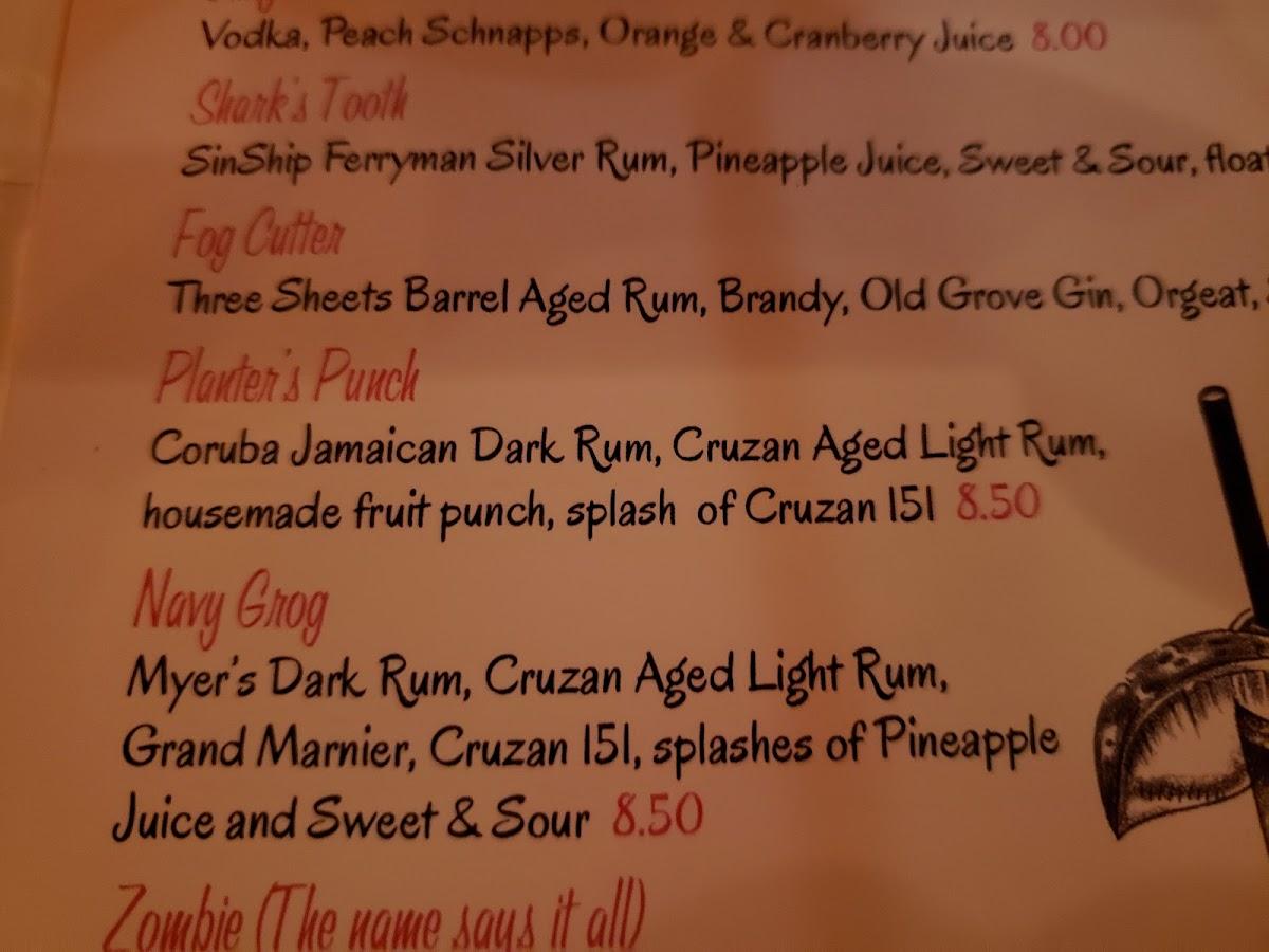 Menu at Bali Hai Restaurant, San Diego