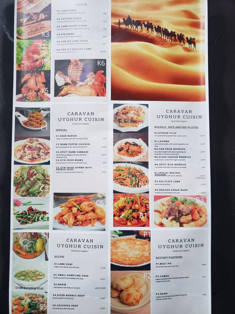 Menu at Caravan Uyghur Cuisine restaurant, New York City