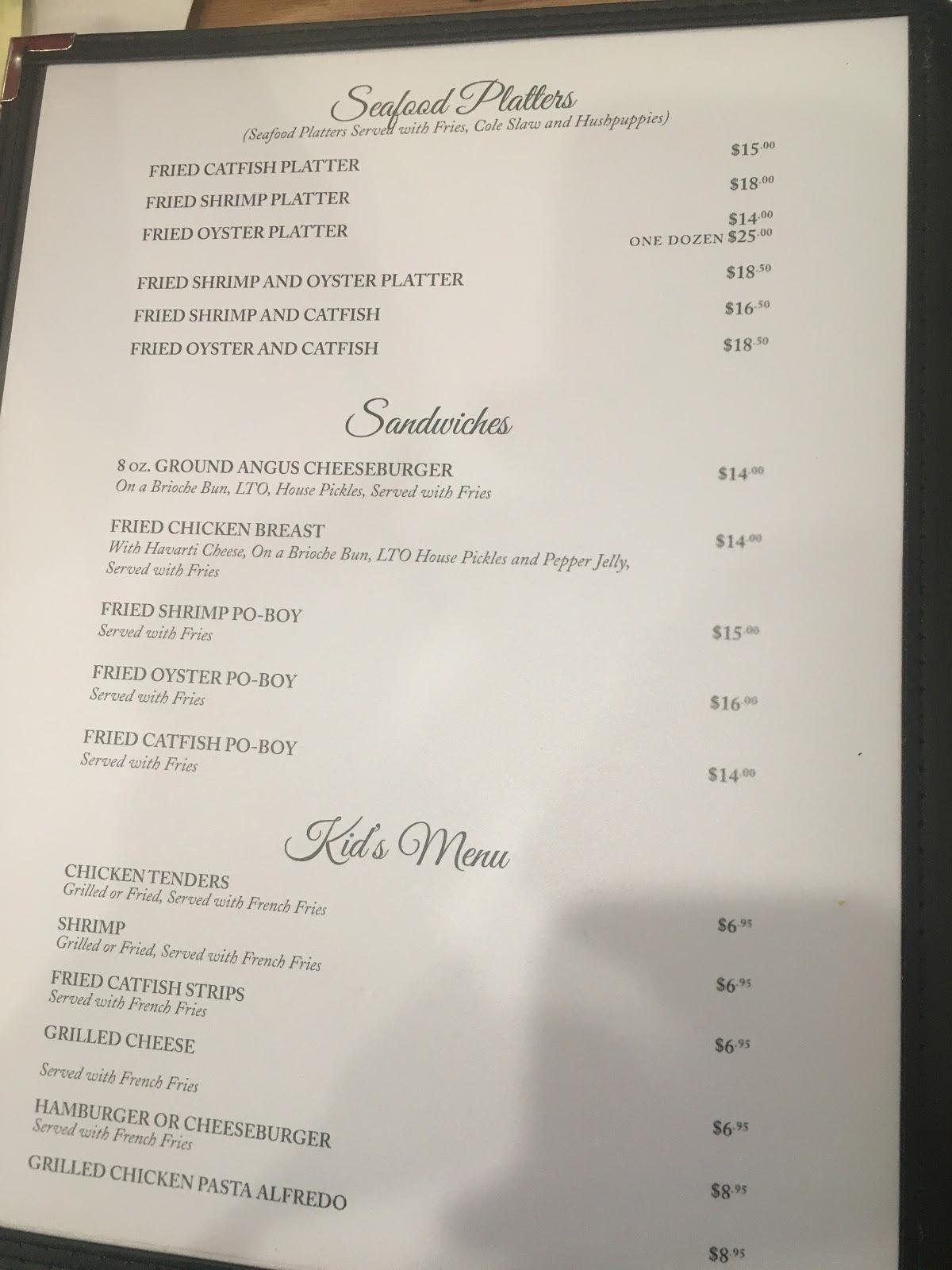 Menu at Pat's Rest Awhile pub & bar, Mandeville