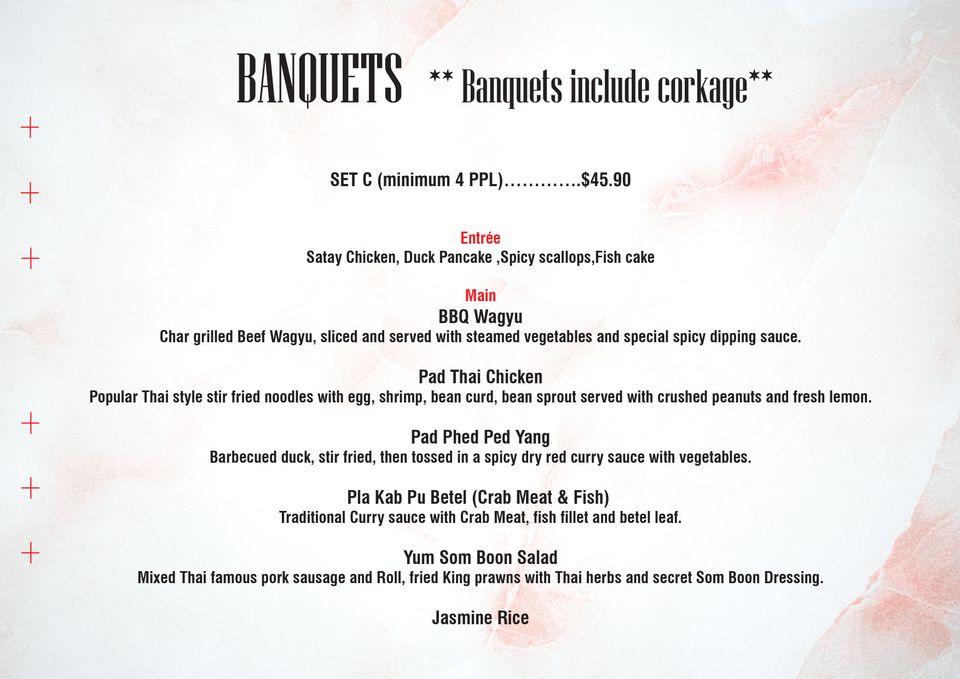 Menu at Thai Som Boon restaurant, Moss Vale