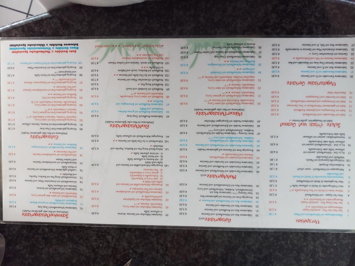 Menu at Viet- Thai Express restaurant, Karben