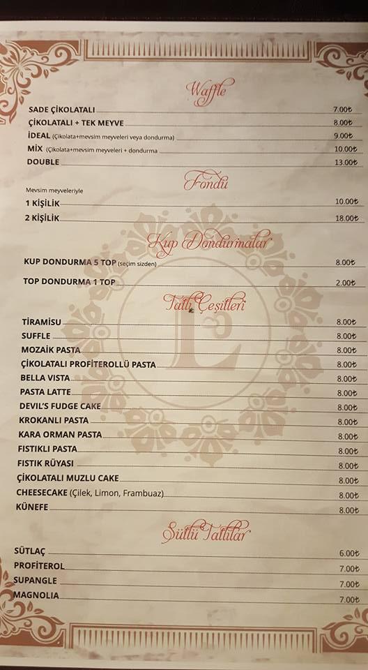 Menu at Loca Cafe Restuarant, Ordu
