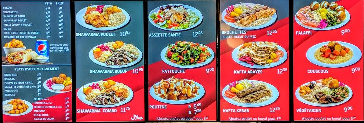 Menu at Boustan Sherbrooke E. restaurant, Montreal, Sherbrooke St E