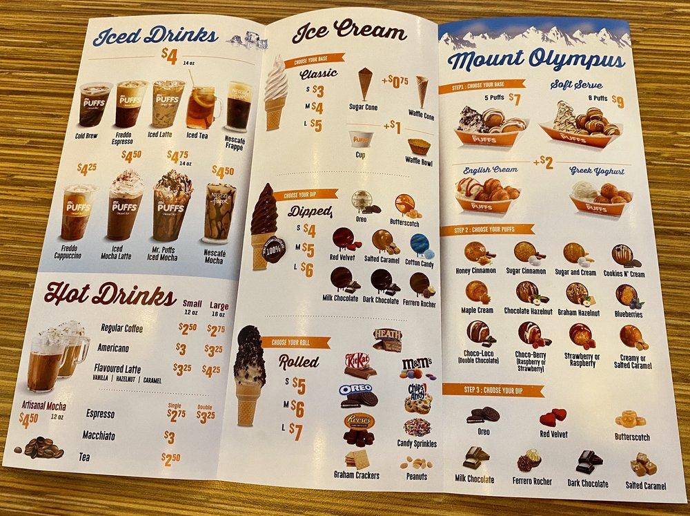 Menu at Mr. Puffs desserts, Orlando, S Orange Blossom Trl Unit 1530