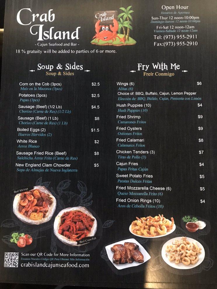 Menu at Crab Island Cajun Seafood & Bar, Clifton