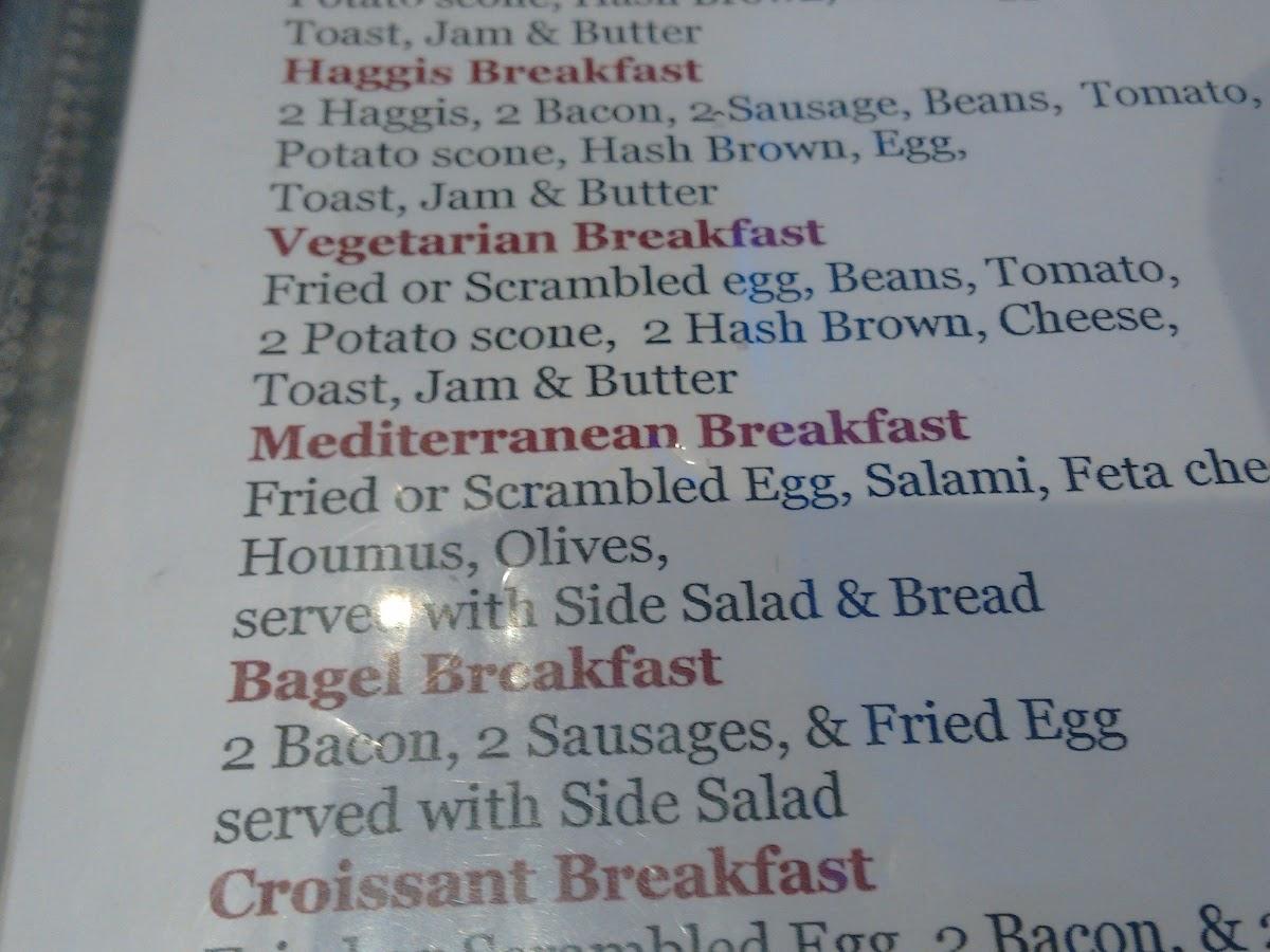Menu at Coffee Lounge restaurant, Tranent, 64 High St