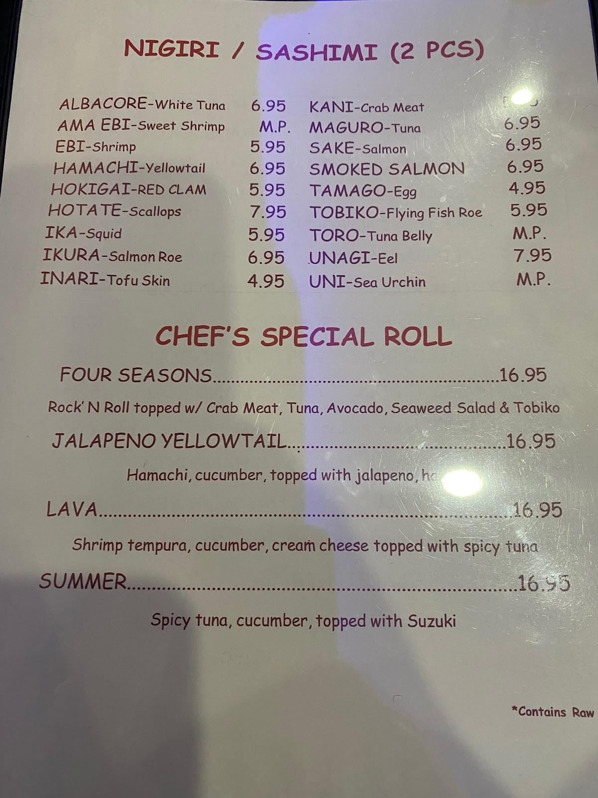 Menu at Happy Ramen and Sushi restaurant, Pinole