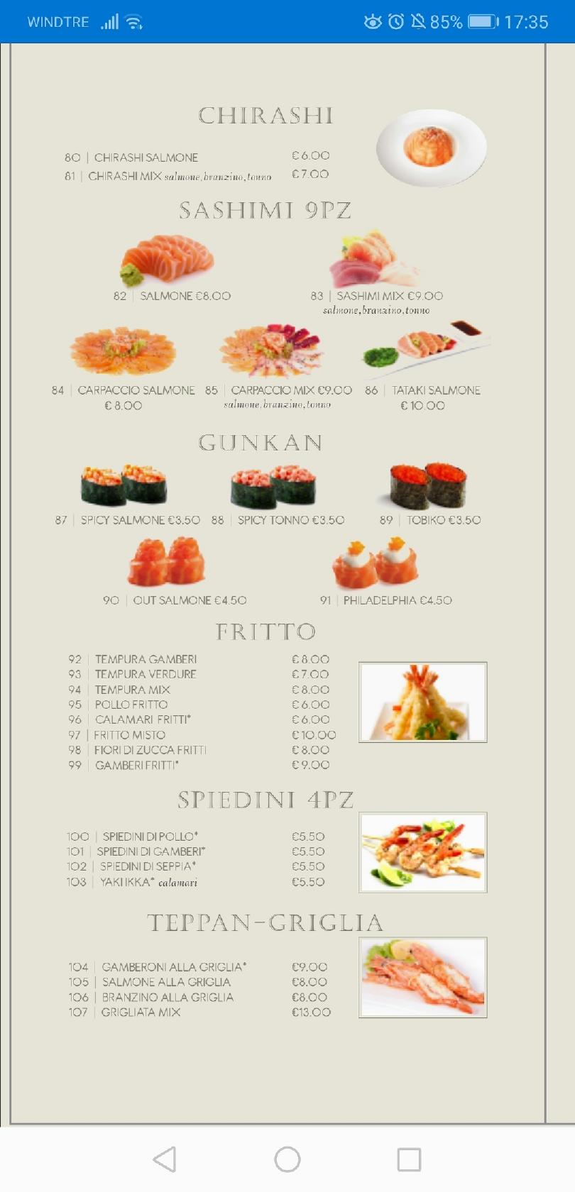Menu at IkkA restaurant, Canelli