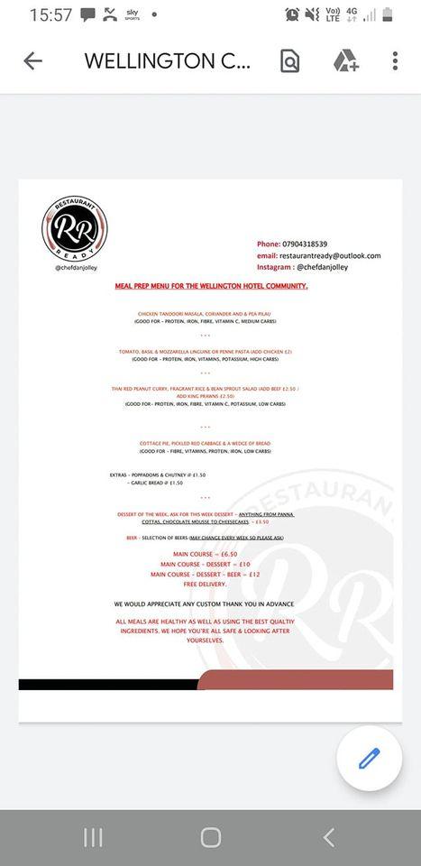 Menu at Wellington Hotel pub & bar, Hale, Town Ln
