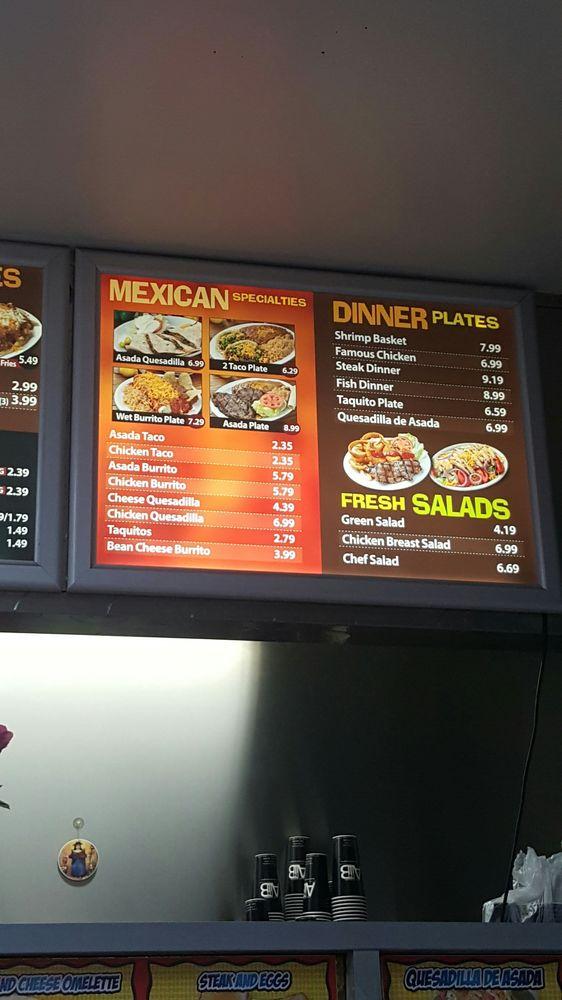 Menu at Alex Burgers restaurant, Los Angeles, E Olympic Blvd