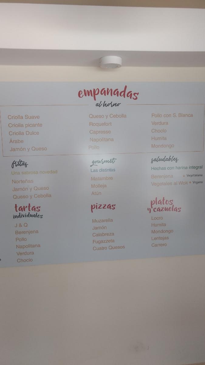 Menu at Casa Criolla Rafael Nuñez restaurant, Argentina