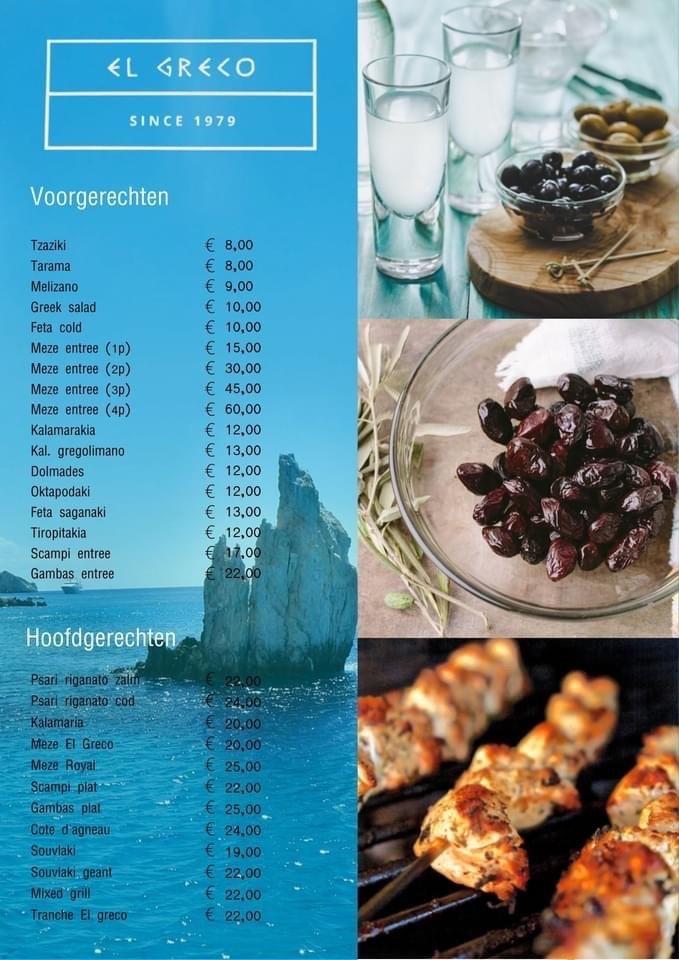 Menu au El Greco, Ostende