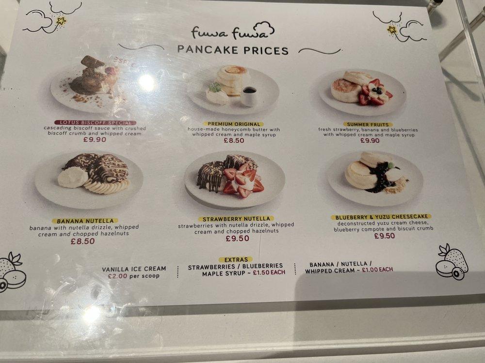 Menu at Fuwa Fuwa Café - Bloomsbury restaurant, London