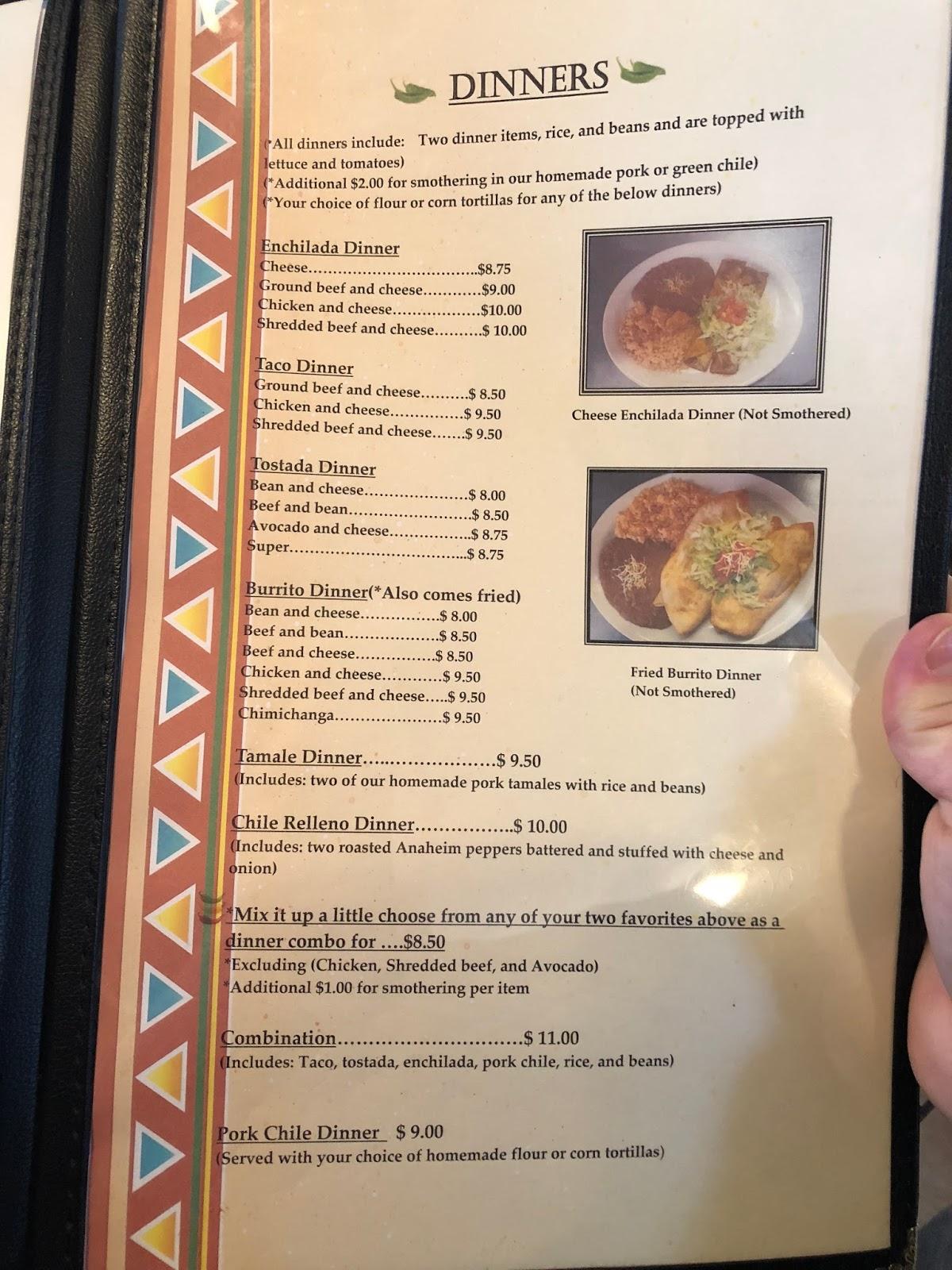 Menu at La Familia Prado restaurant, Torrington
