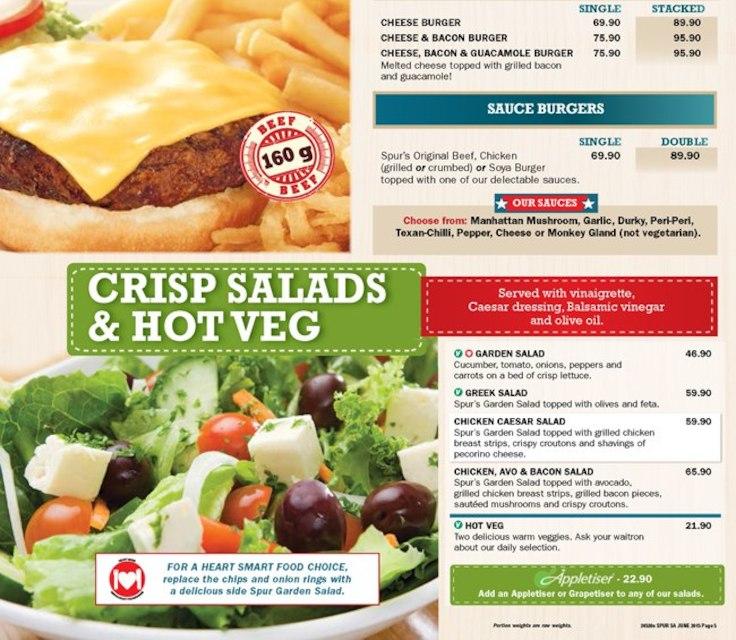 Menu at Mountain Spring Spur Steak Ranch restaurant, Nelspruit, Shop U1