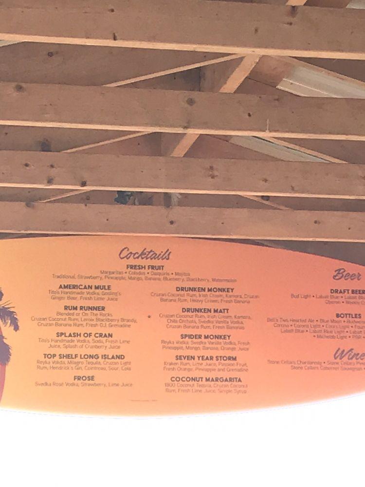 Menu at On the Rocks Smoke House & Tiki Bar, Clay Township
