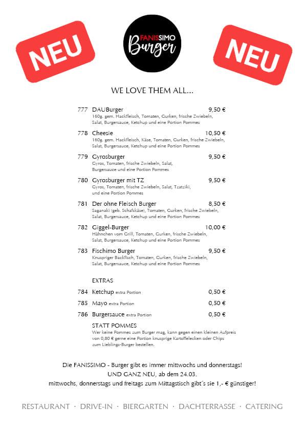Speisekarte von Restaurant Fanissimo, Westerburg