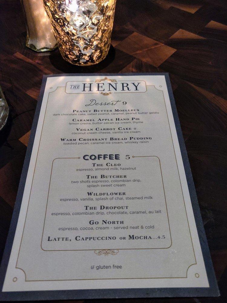 Menu at The Henry restaurant, Dallas, N Akard St Suite 250