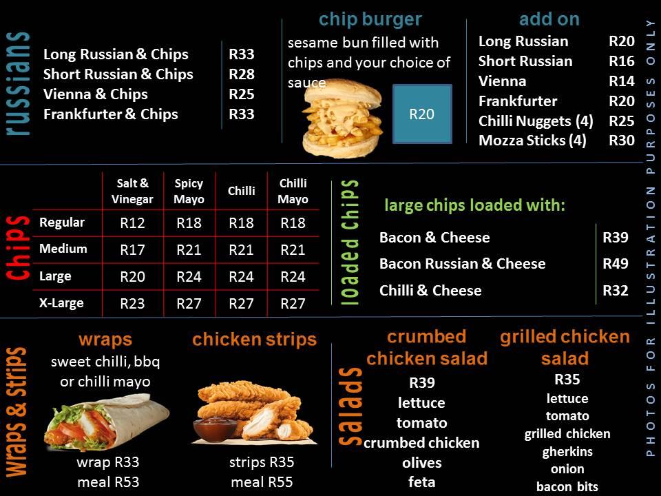Menu at Goodburger Langenhovenpark restaurant, Bloemfontein