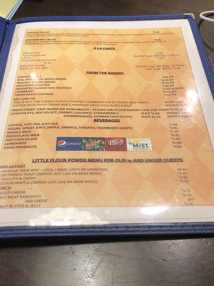 Menu at Andy's Flour Power Cafe-Bakery, Panama City Beach